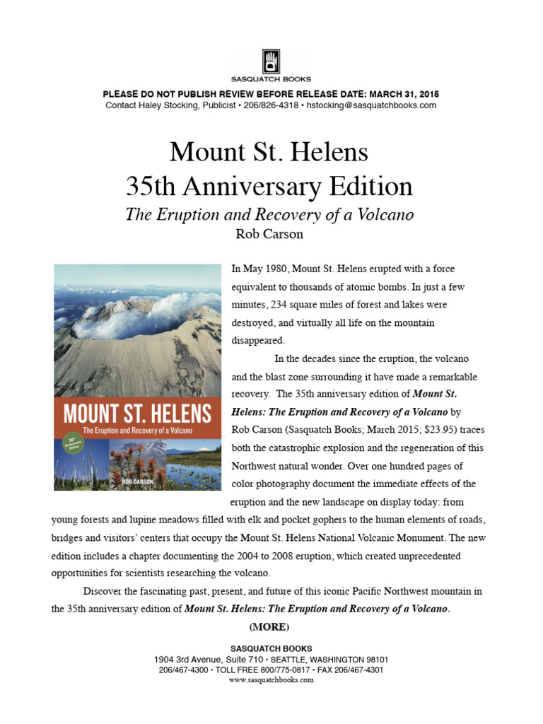 Mount St. Helens: Eruption & Recovery | PDF | Volcano | Types Of ...