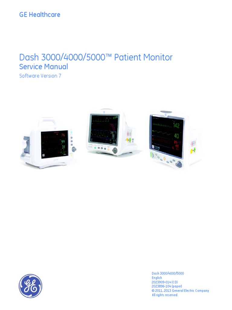 GEHC Service Manual Dash 3000 4000 5000 Patient Monitor v7 | PDF ...
