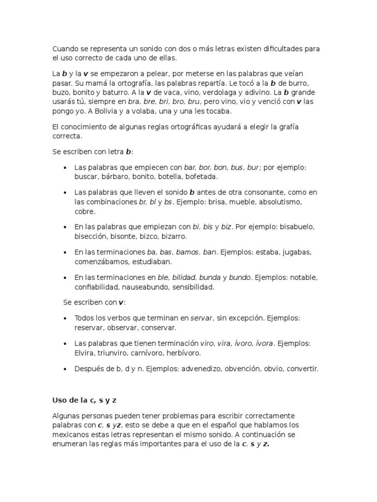 Reglas Ortograficas | PDF | Palabra | Verbo