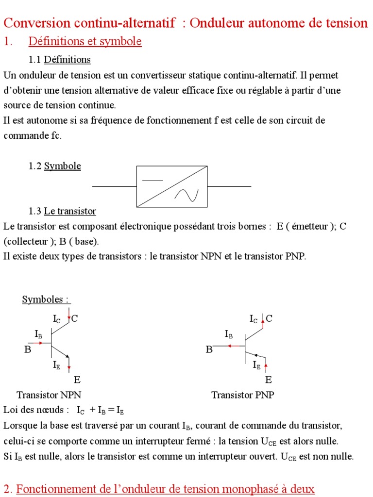 CH 13 Conversion Continu-Alternatif | PDF | Tension électrique | Transistor