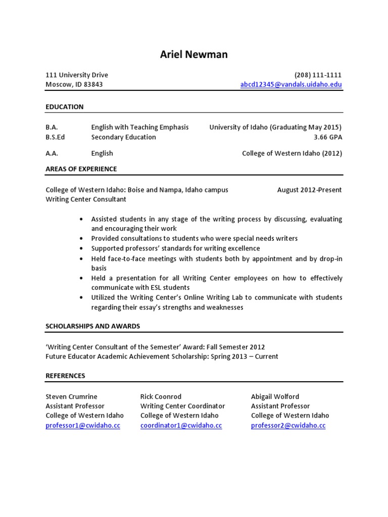 Ariel Newman: Writing Consultant Profile | PDF | Career & Growth