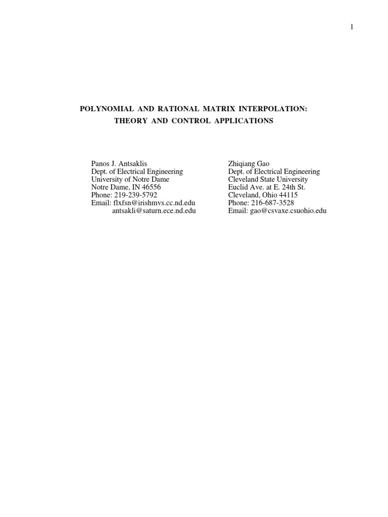 Polynomial and Rational Matrix Interpolation: A Generalized Approach to Solving Systems and ...