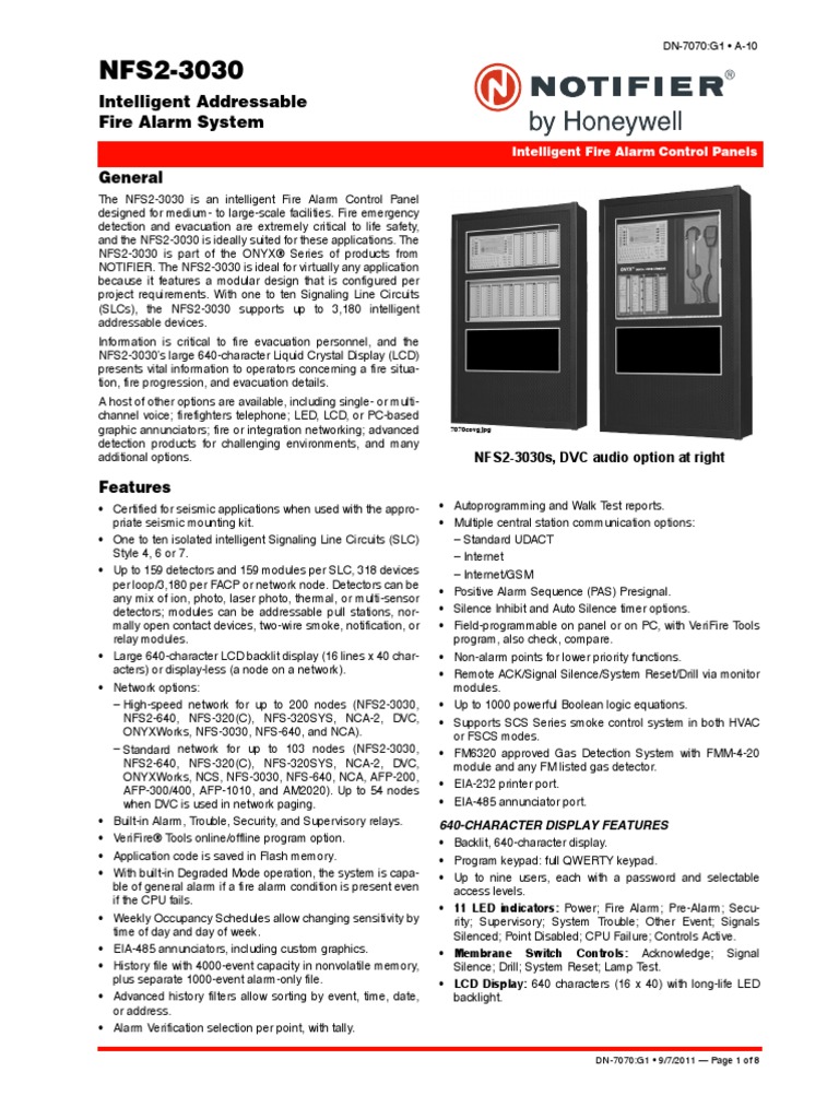 NFS2 3030 Data Sheet DN - 7070 | PDF | Power Supply | Computer Network