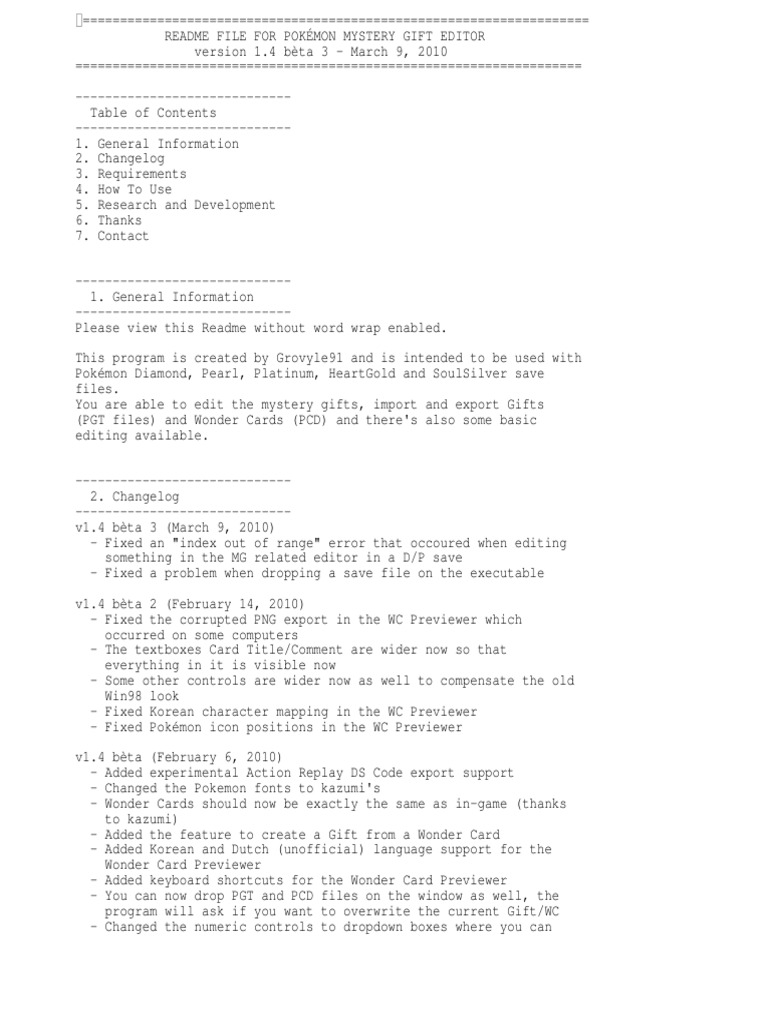 Pokemon Mystry Gift | PDF | Software Bug | Computing