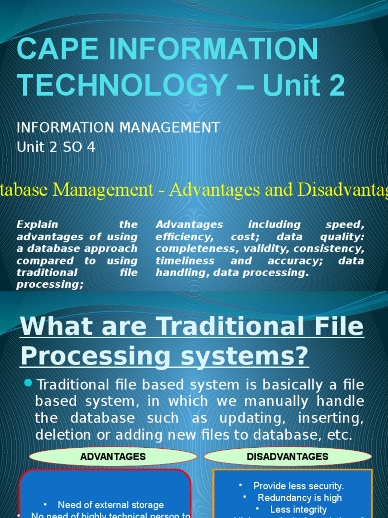 Cape Ite28093 Unit 2 Database Management | PDF | Databases | Computer File