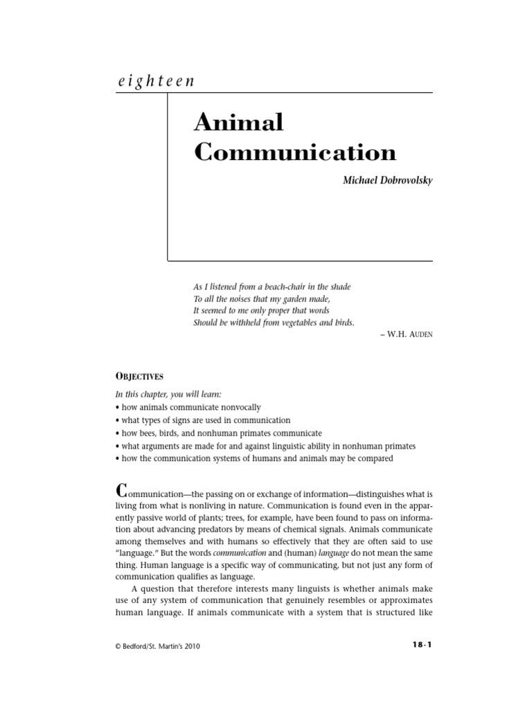 Animal Communication! | PDF | Communication | Semiotics