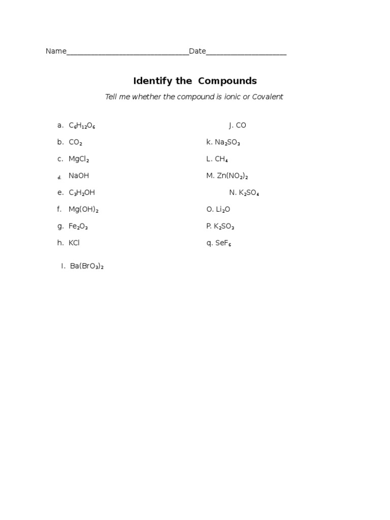 Ionic vs Covalent Compounds Guide | PDF