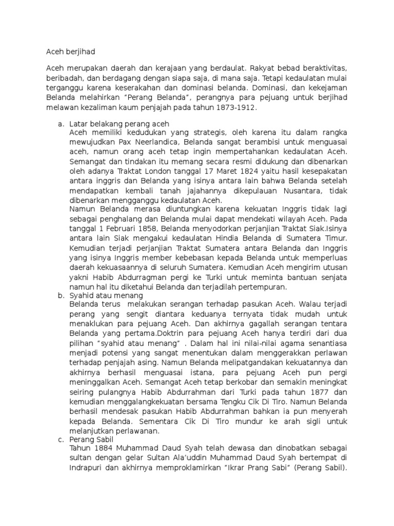Aceh Berjihad | PDF | Perjalanan