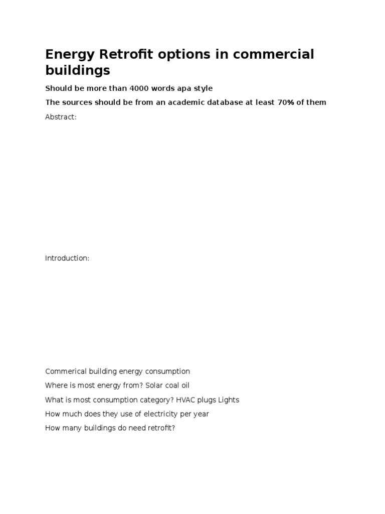 Energy Retrofit Options in Commercial Buildings | PDF | Technology ...