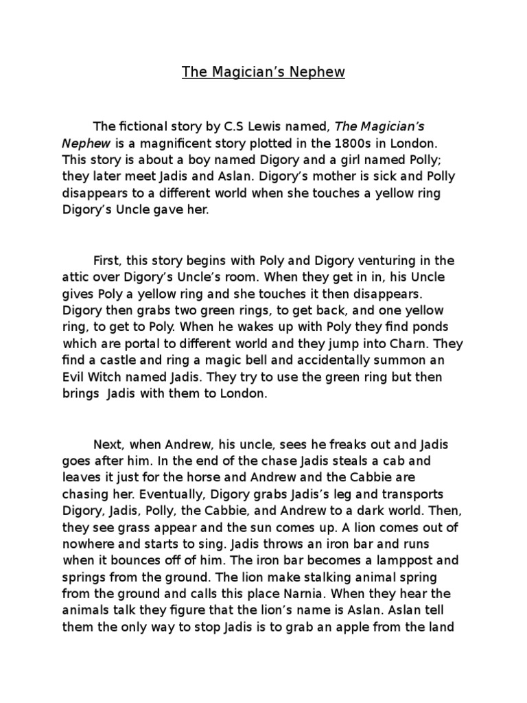 The Magician's Nephew | PDF | Aslan | Fantasy Worlds