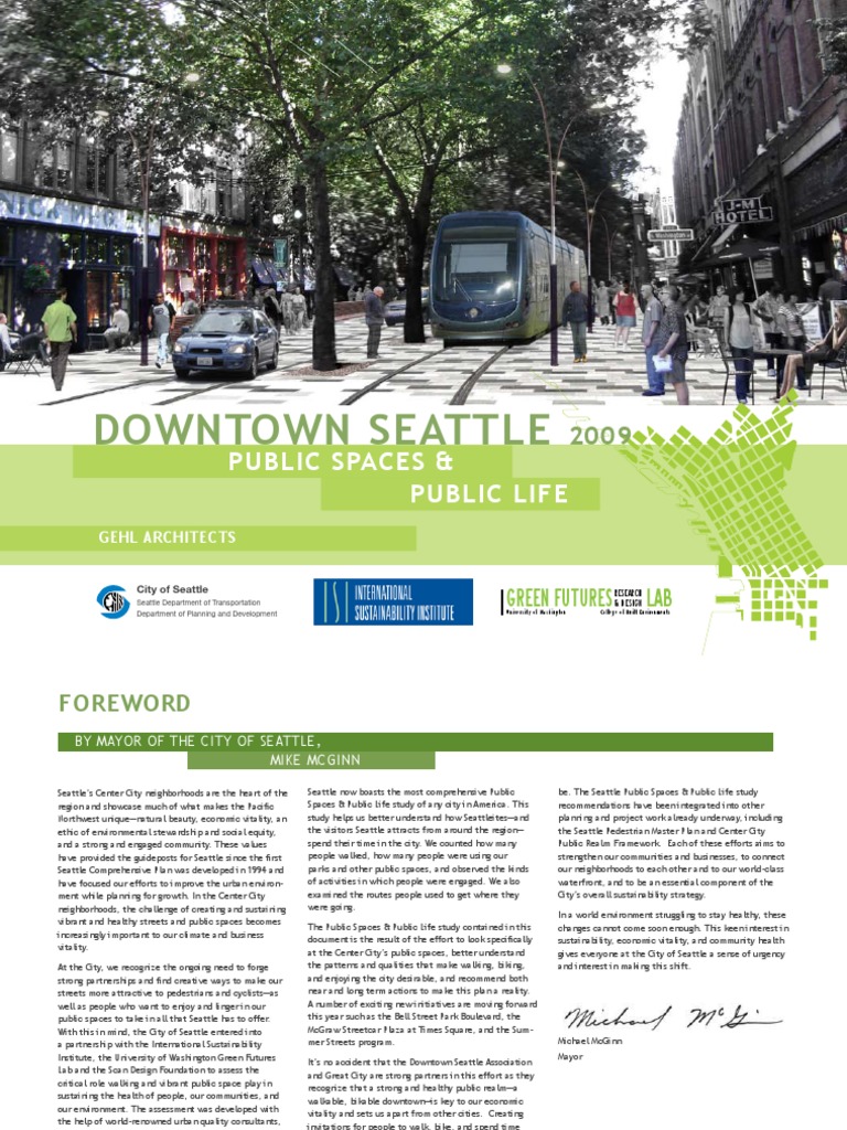 Public Spaces Public Life Downtown Seattle Gehl | PDF | Cycling ...