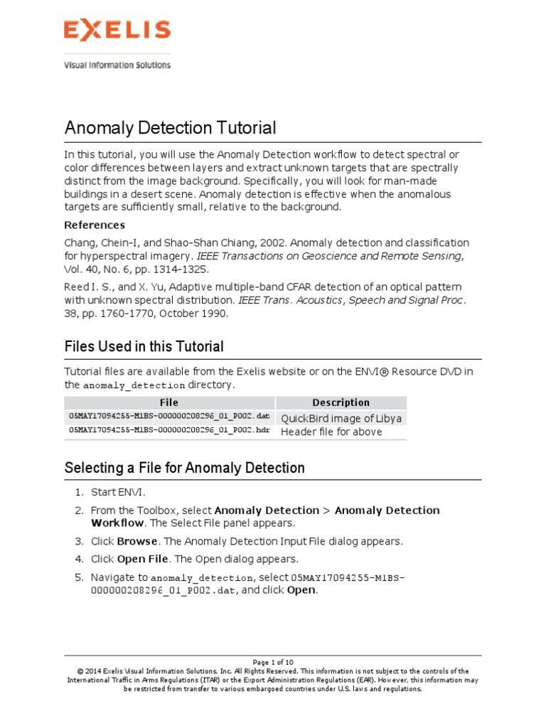 Anomaly Detection Tutorial | PDF | Exports | Areas Of Computer Science