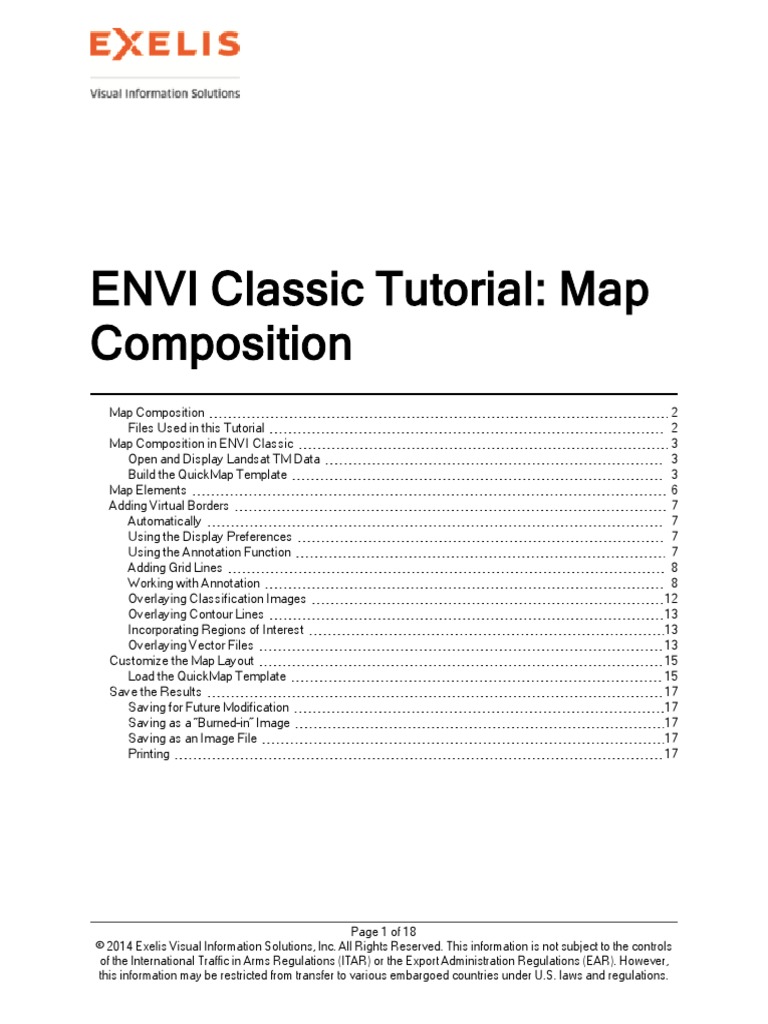 ENVI Classic Tutorial: Map Composition | Download Free PDF | Exports | Map