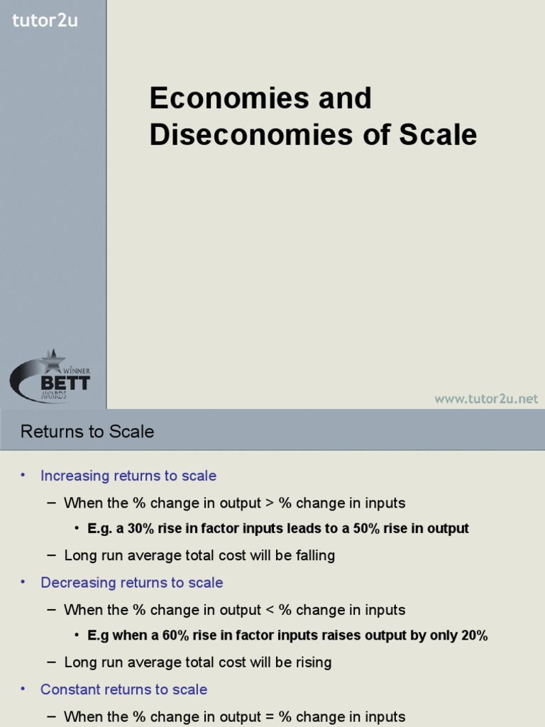 Economies vs. Diseconomies of Scale | PDF | Average Cost | Economies Of ...