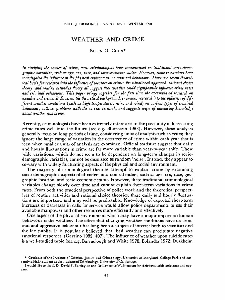 Weather and Crime | PDF | Experiment | Aggression