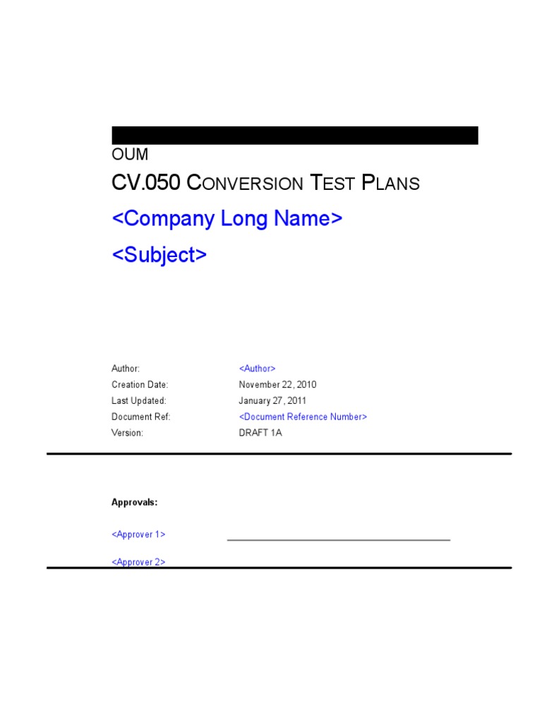 Conversion Test Plans Guide | PDF | Software Testing | Verification And ...