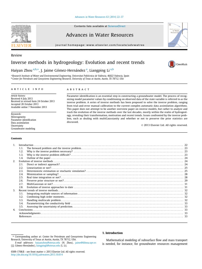 Modeling Hidrology - MEF-MDF | PDF | Inverse Problem | Mathematical Optimization