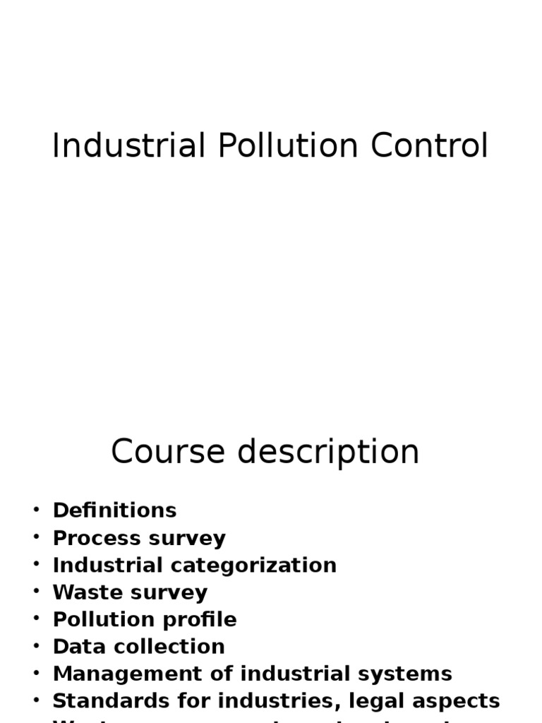 Industrial Pollution Control | PDF | Hazardous Waste | Sewage Treatment