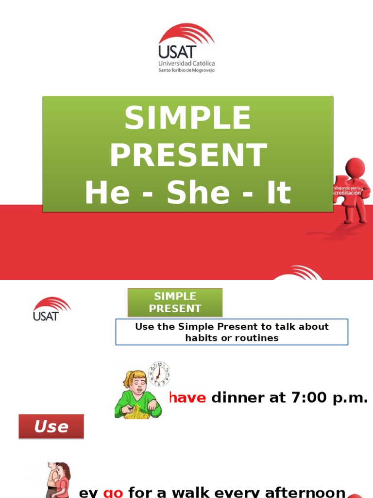Simple Present Tense: He, She, It Rules | PDF