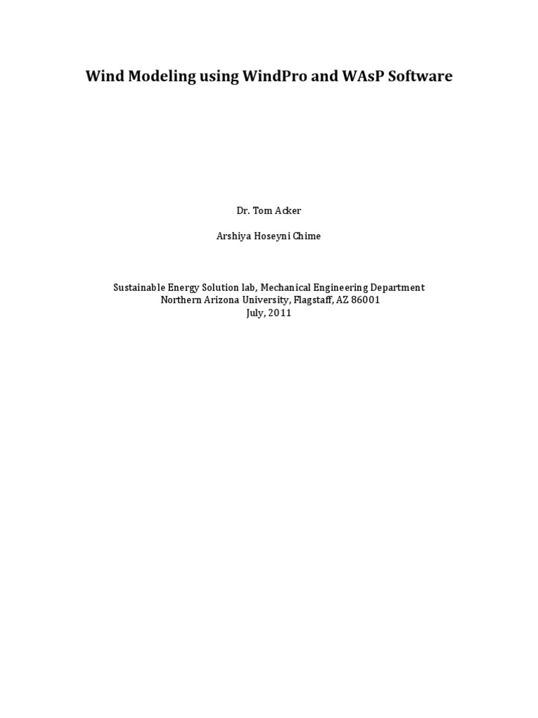 Wind Modeling Using WindPro and WAsP Software | PDF | Surface Roughness ...
