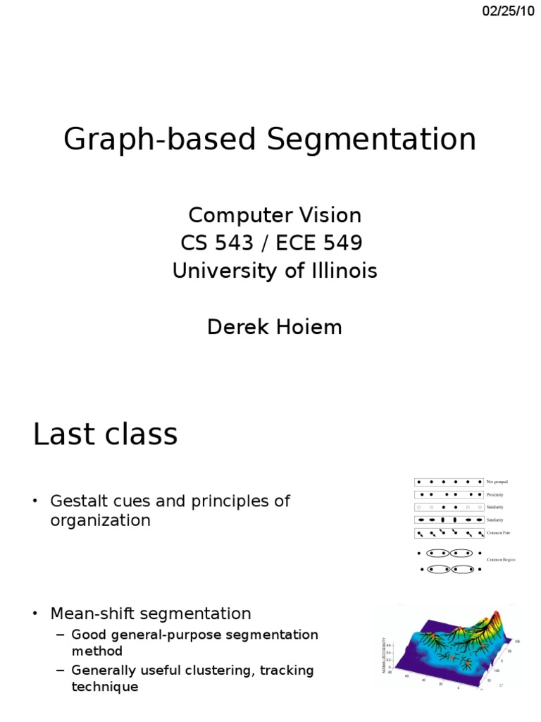 Lecture12 Graph Based Segmentation Pdf Image Segmentation Eigenvalues And Eigenvectors