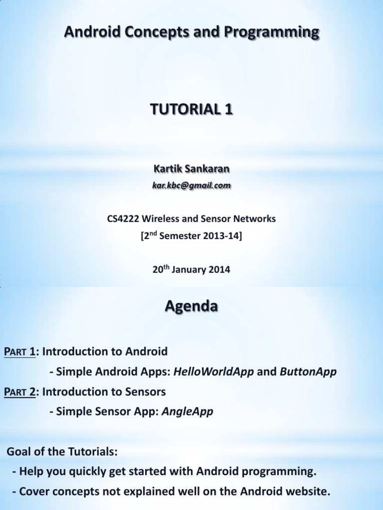 Android Tutorial Pdf Android Operating System Java Programming Language