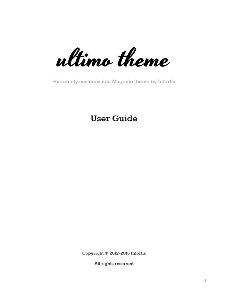 Ultimo User Guide | PDF | Magento | Cache (Computing)
