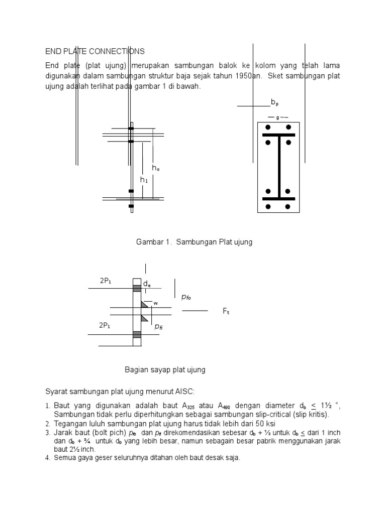 Desain Sambungan Plat Ujung Baja | PDF
