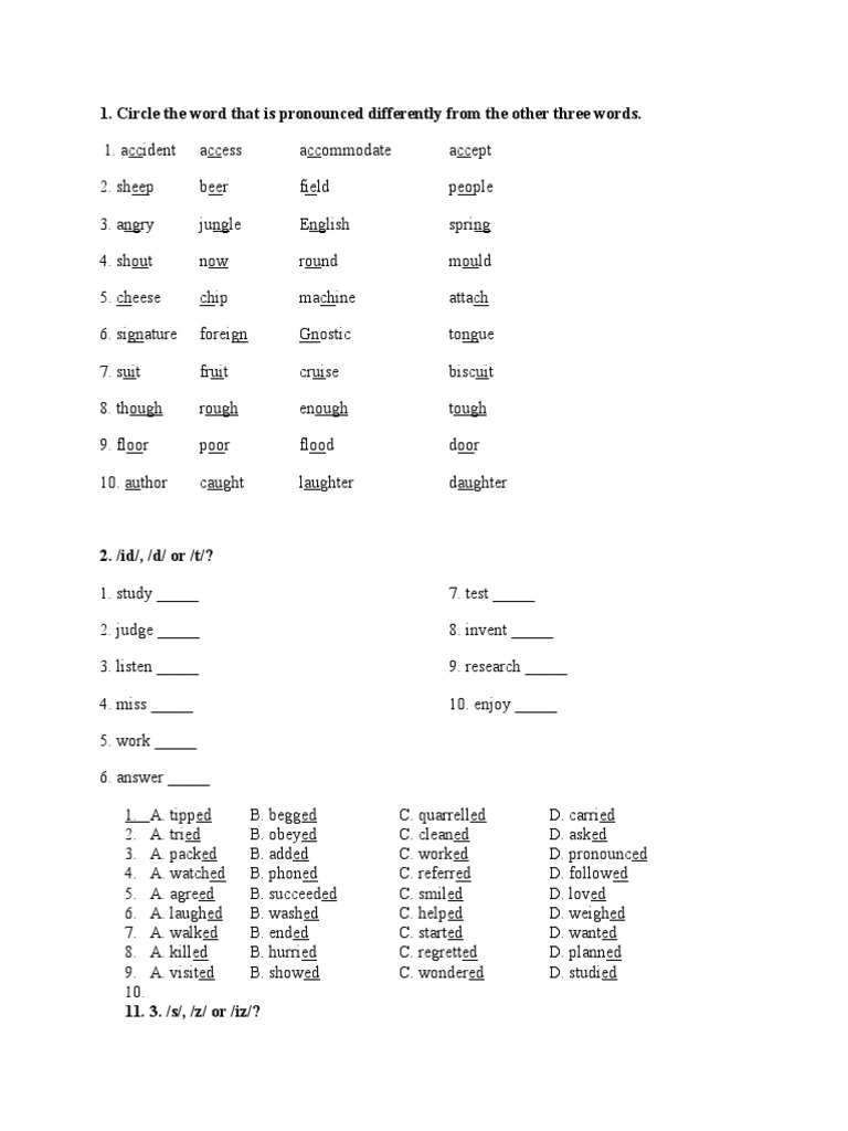 Phonetic Quiz | PDF