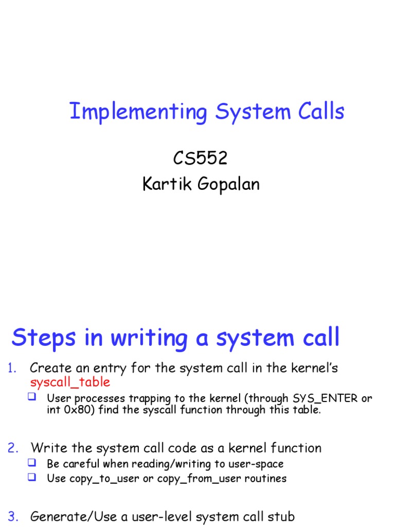 4-System Calls | PDF | Software Development | Computer Architecture