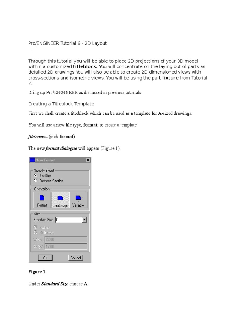 Pro/ENGINEER 2D Layout Tutorial | PDF | Geometry | Teaching Mathematics