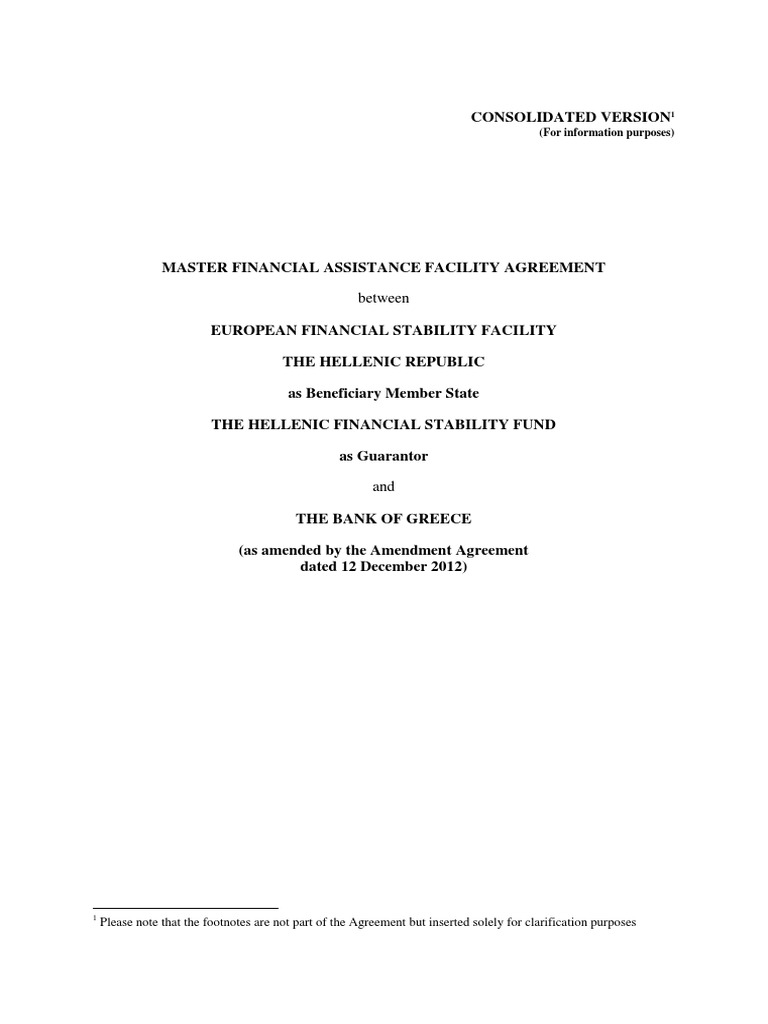 Greece - EFSF Master Financial Facility Agreement 2012 | PDF | European ...