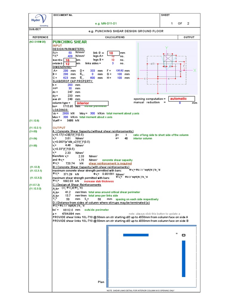 9.0punching Shear Check (Aci) Verified | PDF