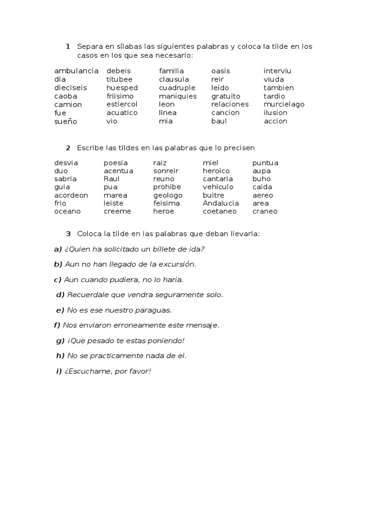 Sílabas y Acentuación | PDF