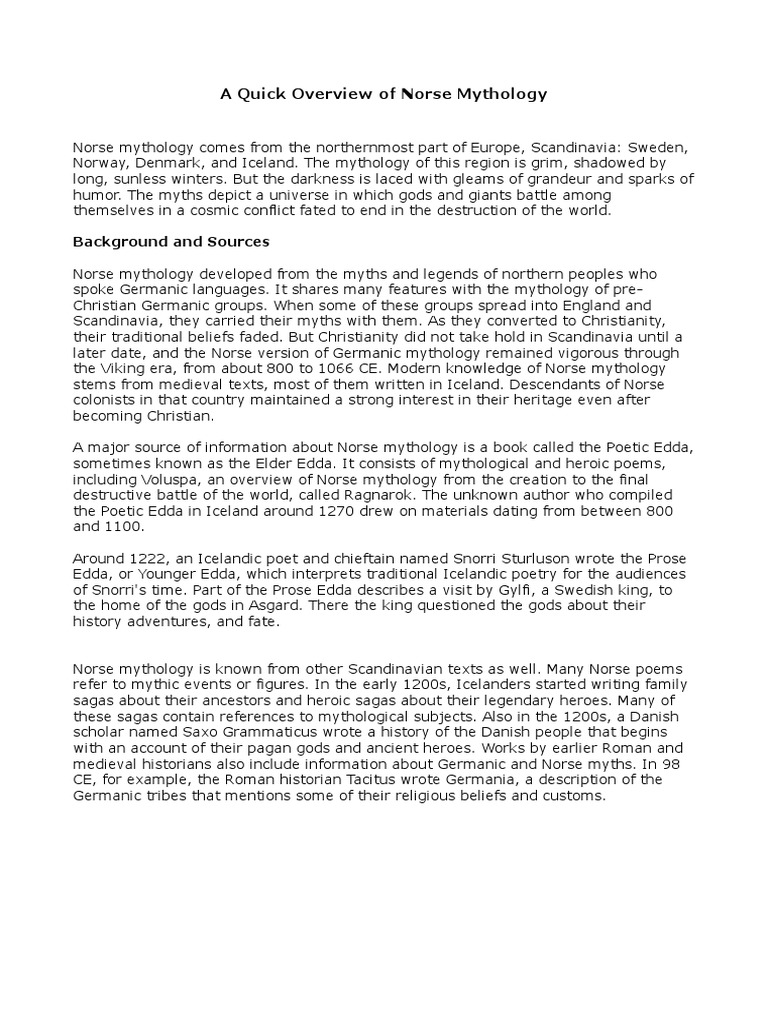 An Overview of Norse Mythology | PDF | Norse Mythology | Æsir
