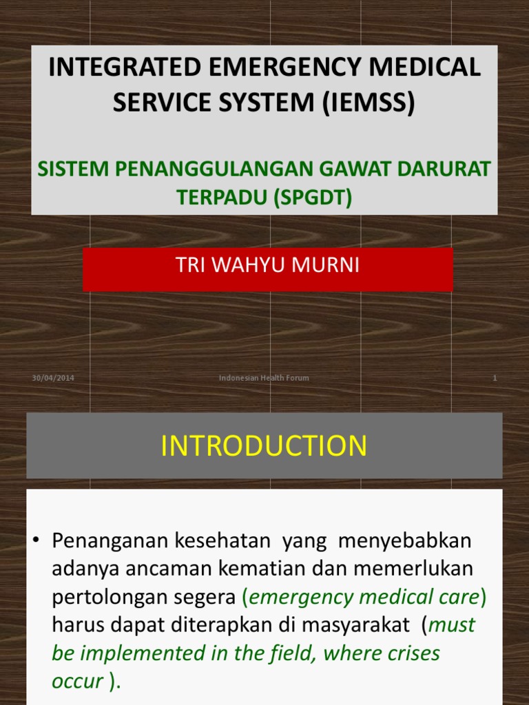 Integrated Emergency Medical Service System - SPGDT Rev Shangrila 2014 ...