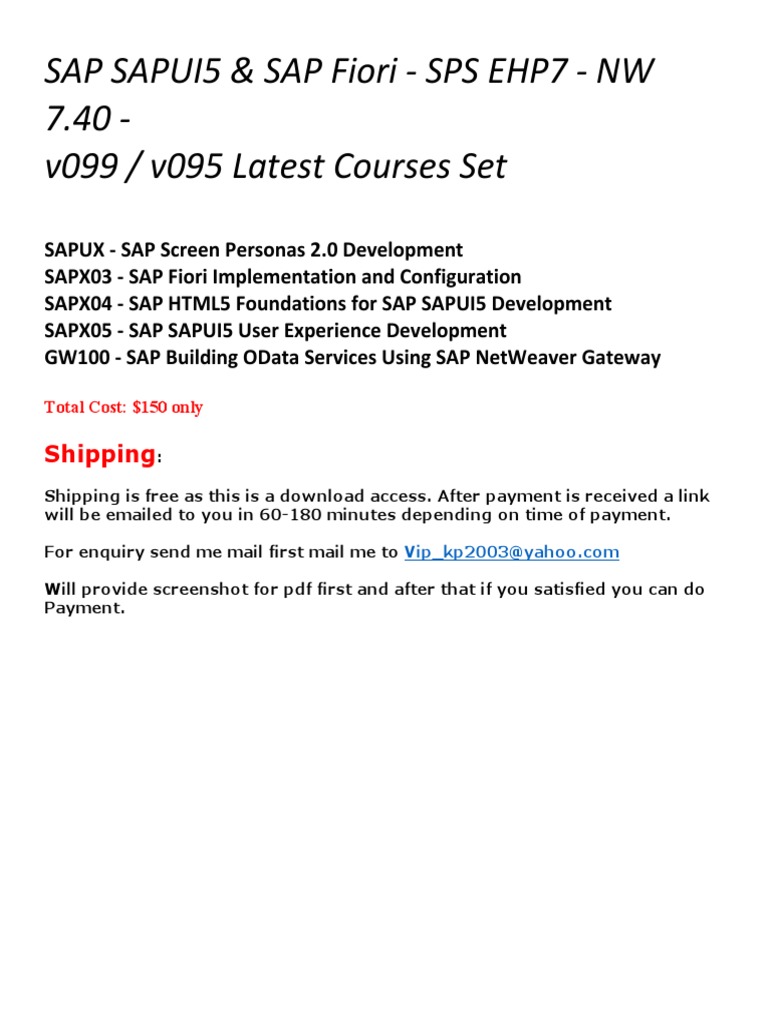 SAP UI5, SAPUI5, SAP Fiori, SAP HTML5, SAP OData, SAPUX, SAPX03, SAPX04, SAPX05, GW100 PDF | PDF ...