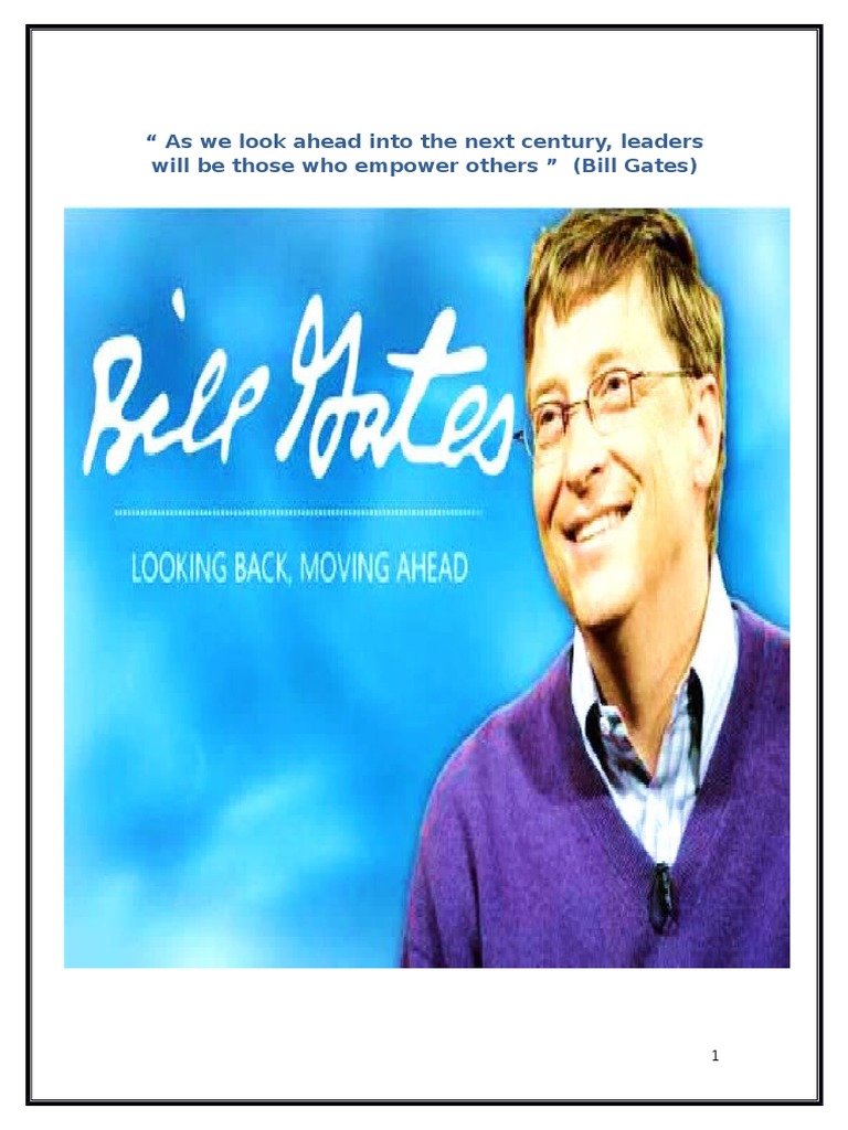 Bill Gates Report | PDF | Power (Social And Political) | Leadership