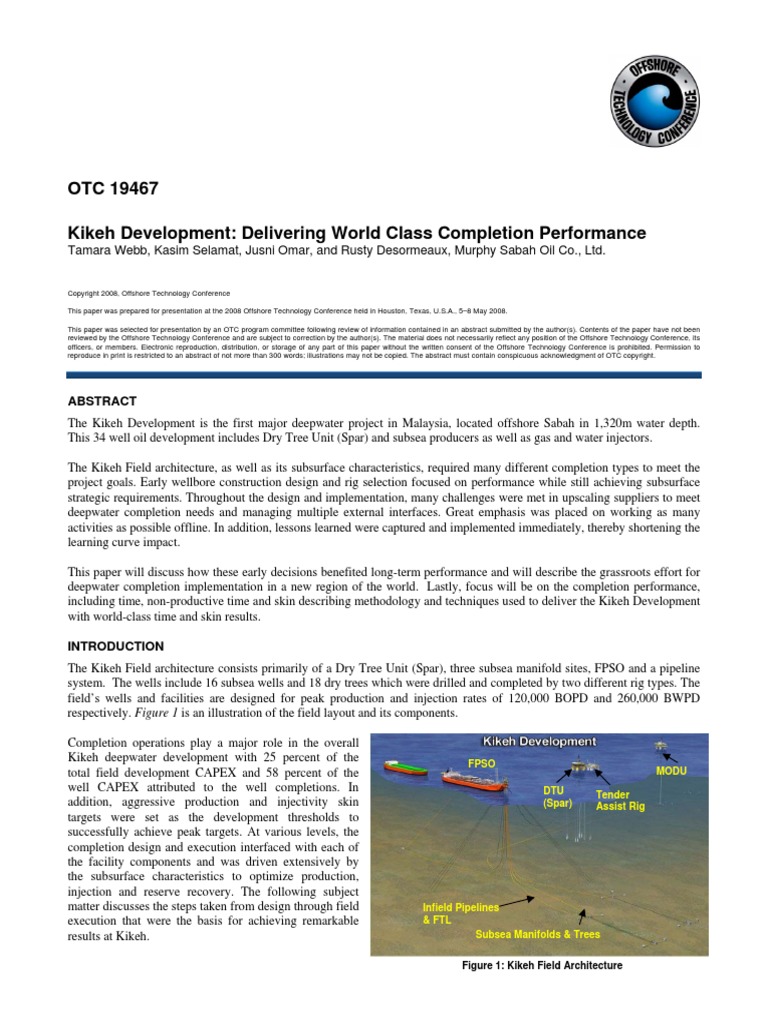 Kikeh Development | PDF | Drilling Rig | Petroleum Reservoir