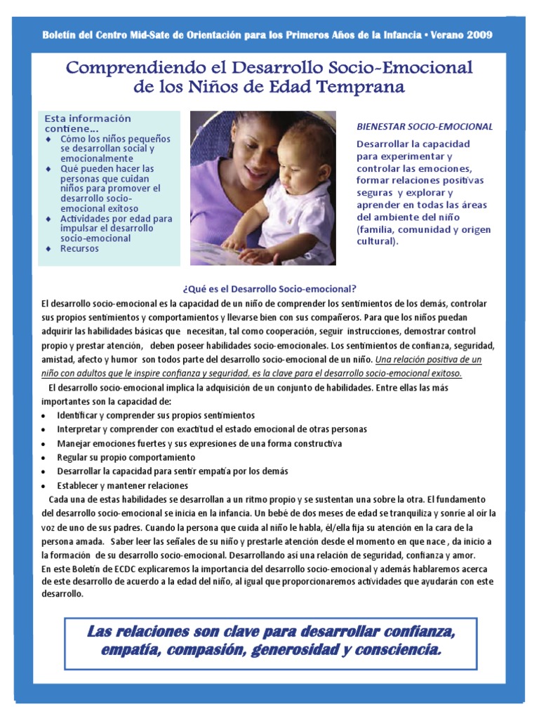 Spanish Social Emotional Development Bulletin1 PDF | PDF | Adultos ...