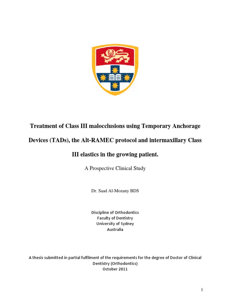Treatment of Class III Malocclusions Using Temporary Anchorage Devices ...