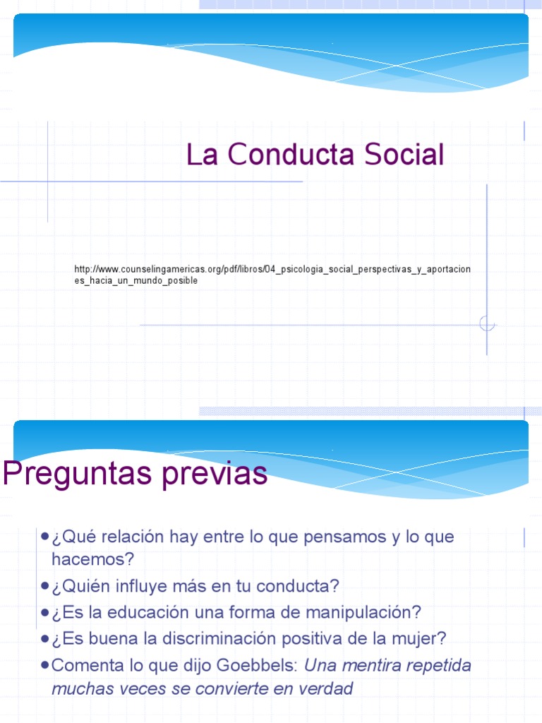 4 La Conducta Social | PDF | Actitud (psicología) | Persuasión