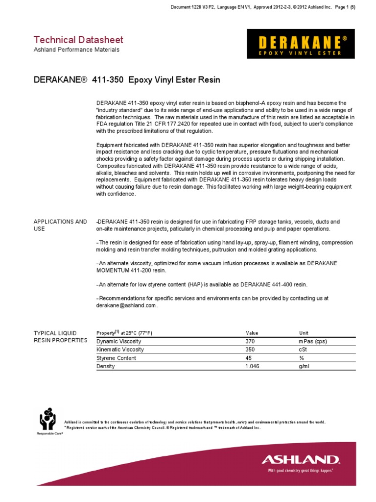 Derakane 411 350 Tds PDF | PDF