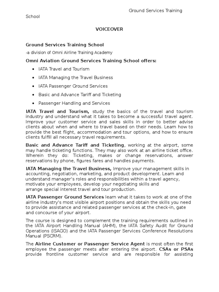 Ground Services Training School | PDF | Airport | Aviation