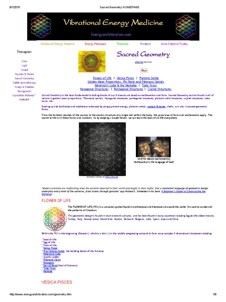 Sacred Geometry | PDF | Tetrahedron | Crystal Structure