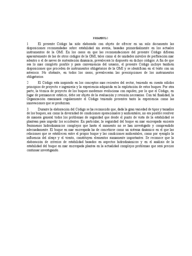 Código de Estabilidad Sin Avería (Res 749) | PDF | Buques | Velocidad ...