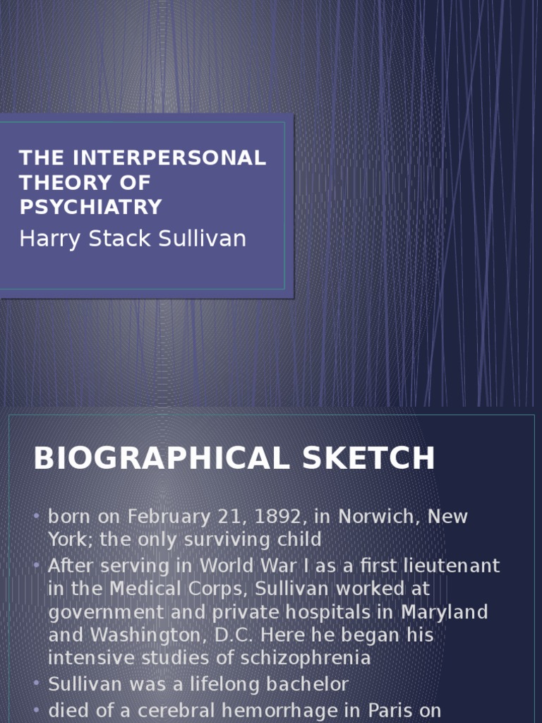 Harry Stack Sullivan | PDF | Interpersonal Relationships | Psychotherapy