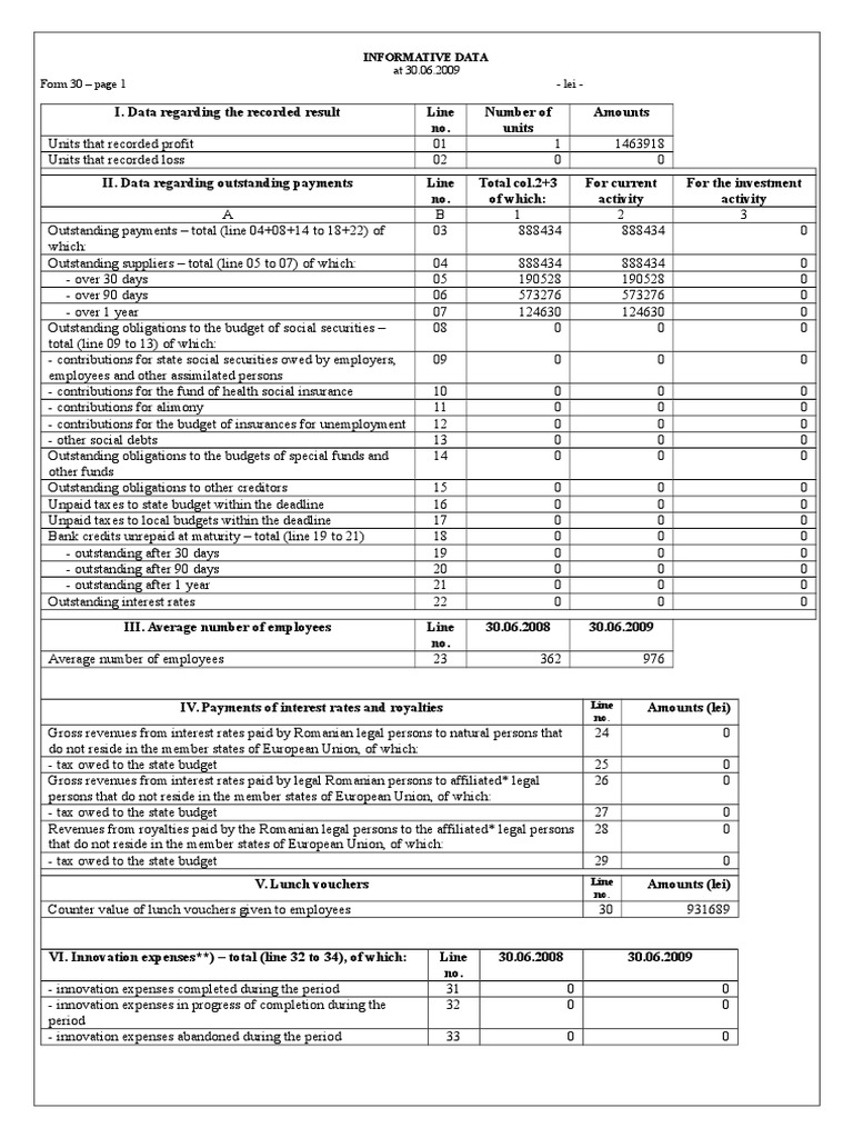 Trad. Formularul 30 | PDF | Credit (Finance) | Interest