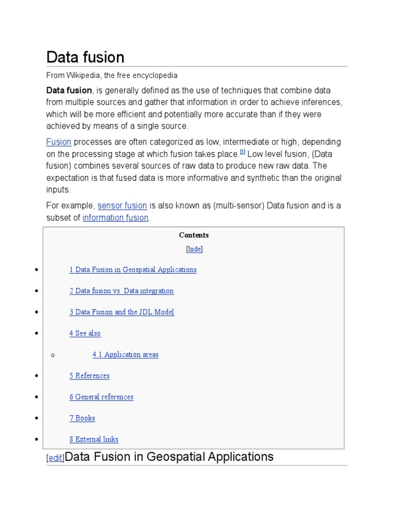 Data Fusion in Geospatial Applications | PDF | Data | Computing