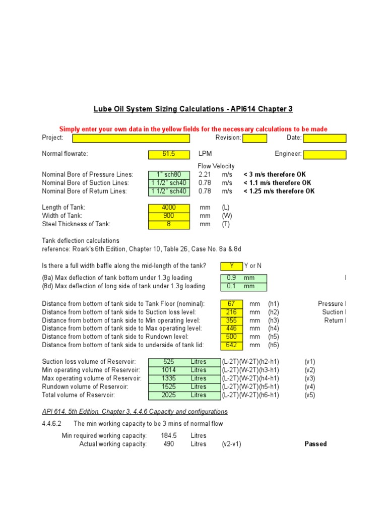 Lube Oil System Sizing Guide | PDF